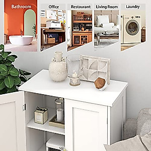 TaoHFE White Bathroom Medicine Cabinet and White Bathroom Storage Cabinet Set,Towel Cabinet for Bathroom Floor Cabinet and Bathroom Medicine Cabinet with Mirror Set