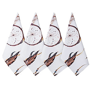 Ablethe Kitchen Towels 100% Cotton, Dish Towels 20X31.5 Inch, Tea Towels Set of 4 Highly Absorbent Boho for Kitchen or Farmhouse Decor