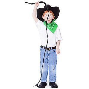 Skeleteen Faux Leather Black Whip - 6.5' Woven Costume Accessories Whips - 1 Piece