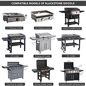 Stanbroil Griddle Grease Cup Tray Holder Catcher Pan with 10 Pack Aluminum Drip Pans Rear Grease Cup Liners for Blackstone 17", 22", 28", 36" Griddles