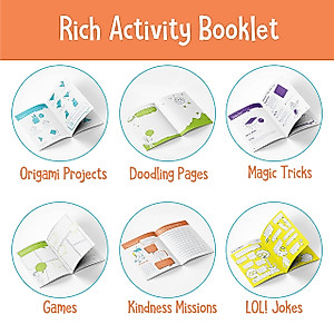 Open The Joy Rainy Day Activities for Kids, Activity Bag Includes Wooden DIY Project, Card Games, Activity Booklet, Craft kit for Kids Ages 4+