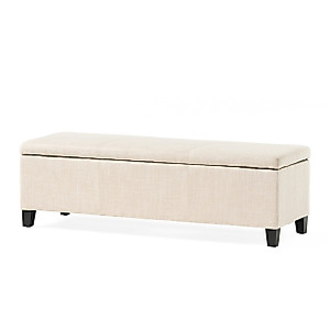 Great Deal Furniture Sarelia Bench Storage Ottoman (Light Beige)