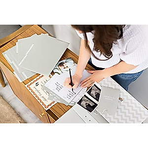 Pearhead Baby Document Organizer, Briefcase File Keeper to Store Baby's Records, Makes Great Gift for New Parents or Addition to Baby Shower Registry, Gray Chevron