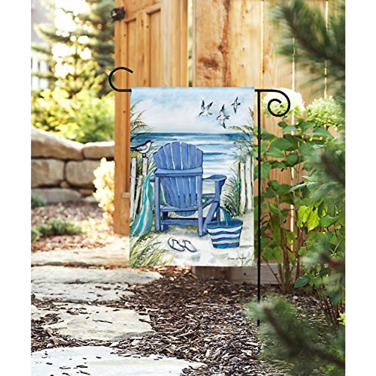 BreezeArt - Ocean View Decorative Garden Flag 12x18 inch - Premium Quality SolarSilk - Made in the USA by Studio-M