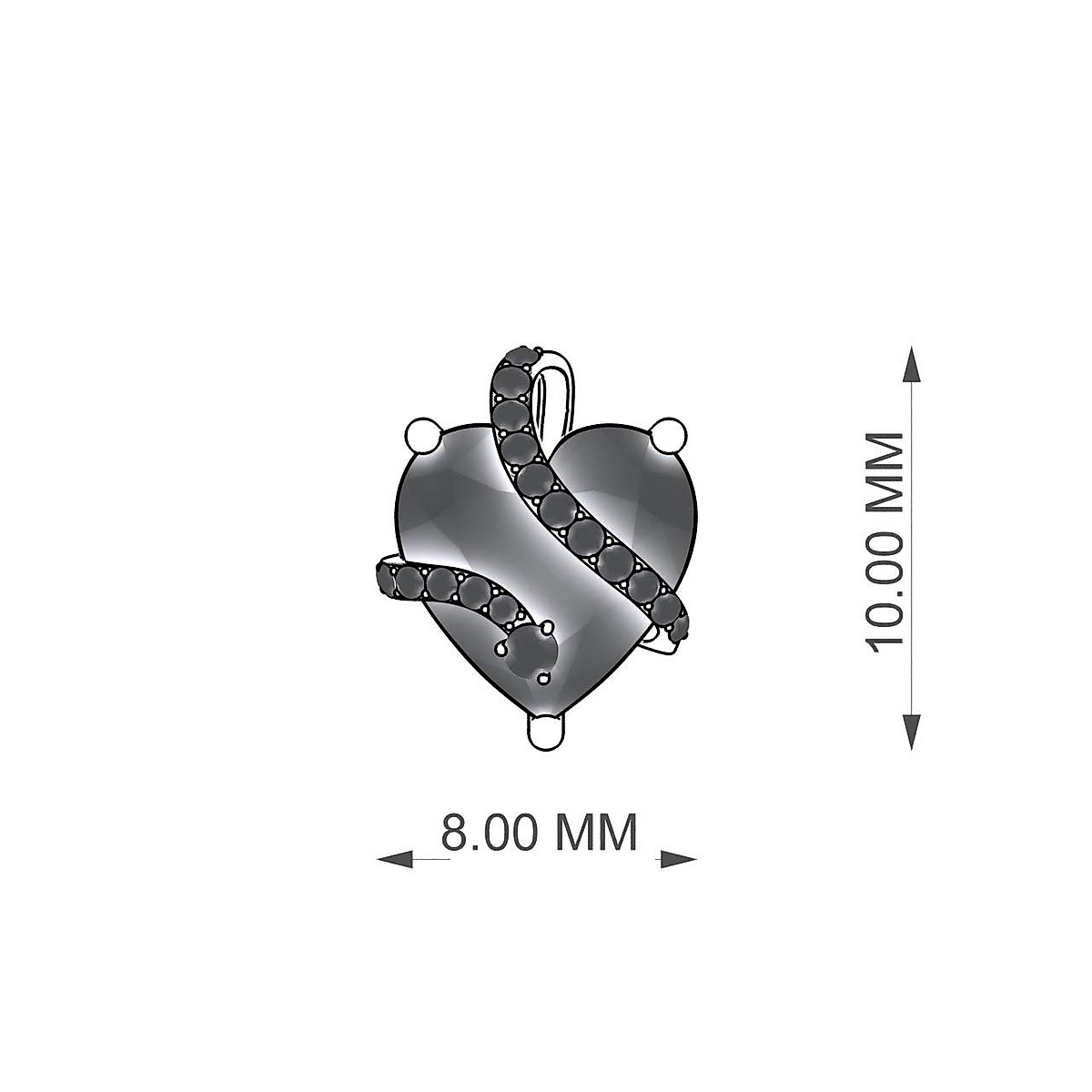 Diamondere Natural and Certified Heart Cut Blue Topaz and Diamond Wrap Heart Petite Necklace in 14k White Gold | 1.68 Carat Pendant with 18 Inch Chain