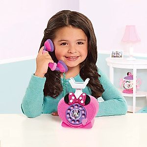 Disney Junior Minnie Mouse Ring Me Rotary Pretend Play Phone with Lights and Sounds, Kids Toys for Ages 3 Up by Just Play