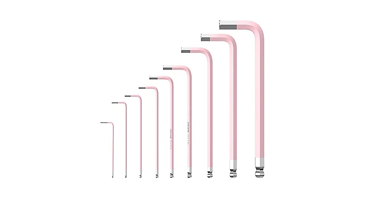 COLFULINE Pink Allen Key Set - 9 PCS for Home Repair