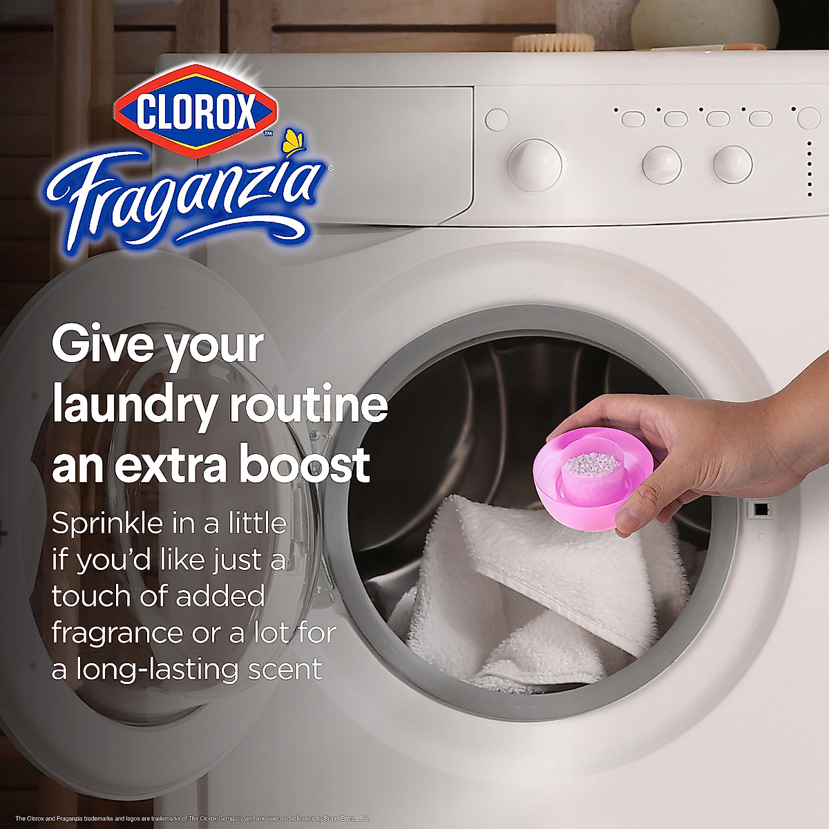 Clorox Fraganzia Laundry Scent Booster Crystals in Spring Scent - Easy to Use In-Wash Freshener Beads in Value Size 4.5x Larger for Long Lasting Fragrance, 70 Ounce - 6 Pack