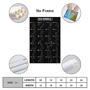 Wall Posters Formula 1 Calender 2023 Grand Prix Posters & Prints Canvas Wall Art Prints for Wall Decor Room Decor Bedroom Decor Gifts Posters 12x18inch(30x45cm) Unframe-Style-6