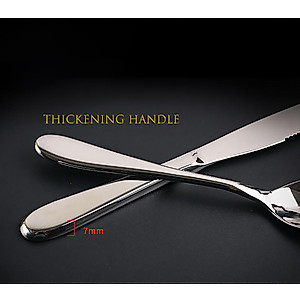 Thomaso 40 Piece Modern Cutlery Silverware Sets for 8,1810 Stainless Steel Flatware,Silver Forks and Spoons Silverware Set,Unique Thicken Handle Utensil Set,Dishwasher Safe