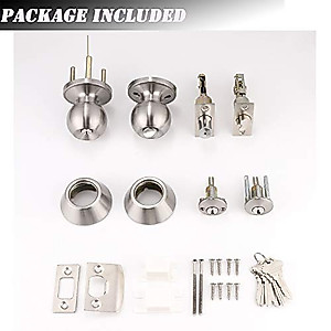 knobelite (10 Set Keyed Alike Entry Door Knob with Double Cylinder Deadbolt Combo Pack, Satin Nickel Finish Door Hardware Locks, All Same Key Door Knobs with Lock and Key for Front and Entrance Door
