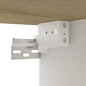 SLGSDMJ Bedroom, Living Room Storage Unit, Modern Entertainment Center Media Rack, Suitable for Living Room, Bedroom, Office, etc. Wall-Mounted TV Cabinet White and Sonoma Oak 40.2"x14"x14" Chipboard