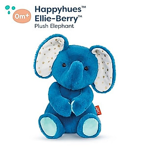 B. toys- B. softies- 12" Plush Blue Elephant – Stuffed Animal – Soft & Cuddly Toy- Washable- Baby, Toddler, Kids- Happy Hues- Ellie-Berry- 0 Months +