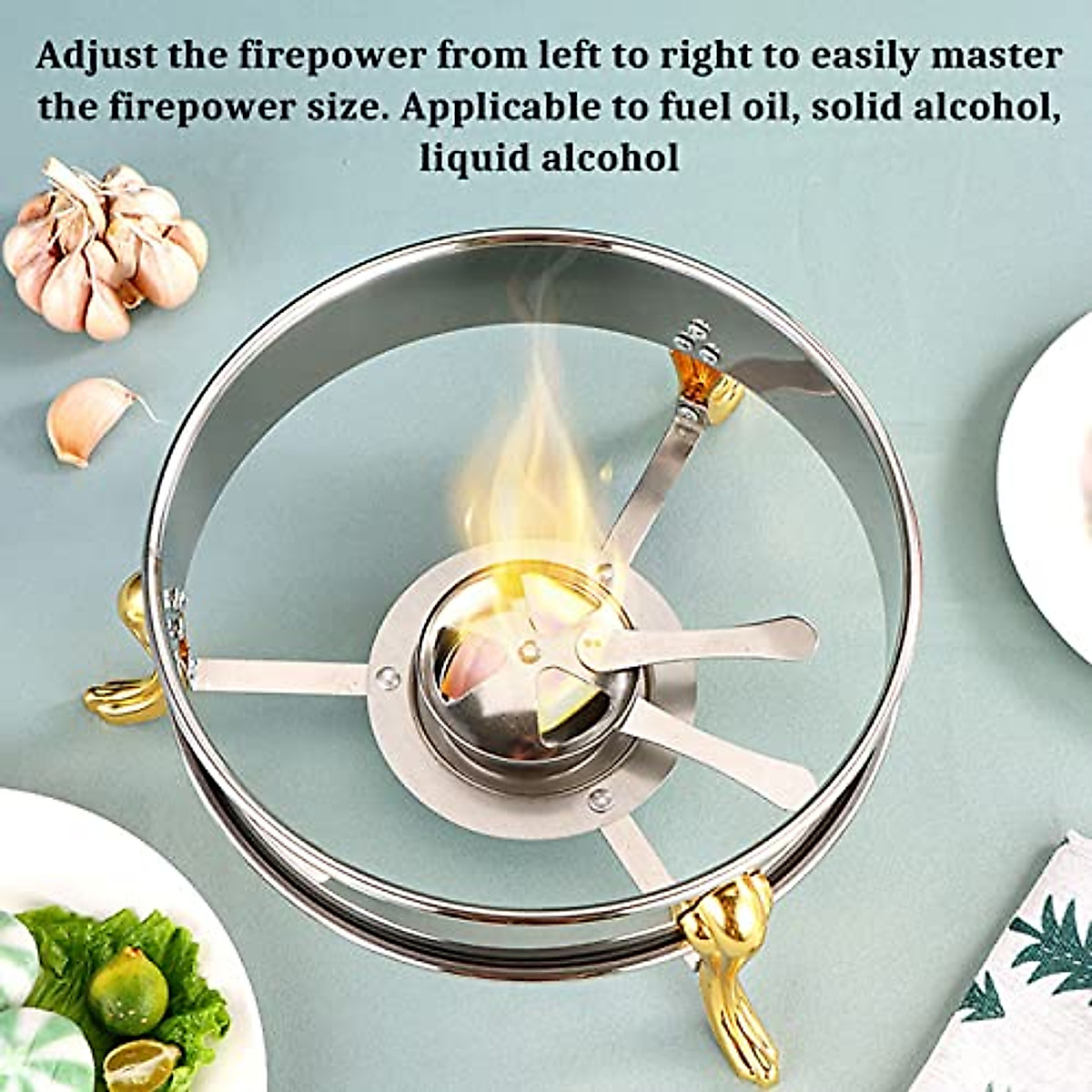 Full Size Round Chafing Dish Set, Stainless Steel Buffet Server Food Warming Tray with Alcohol Furnace and Lid, for Commercial Restaurant Catering Parties Weddings Picnics,24cm