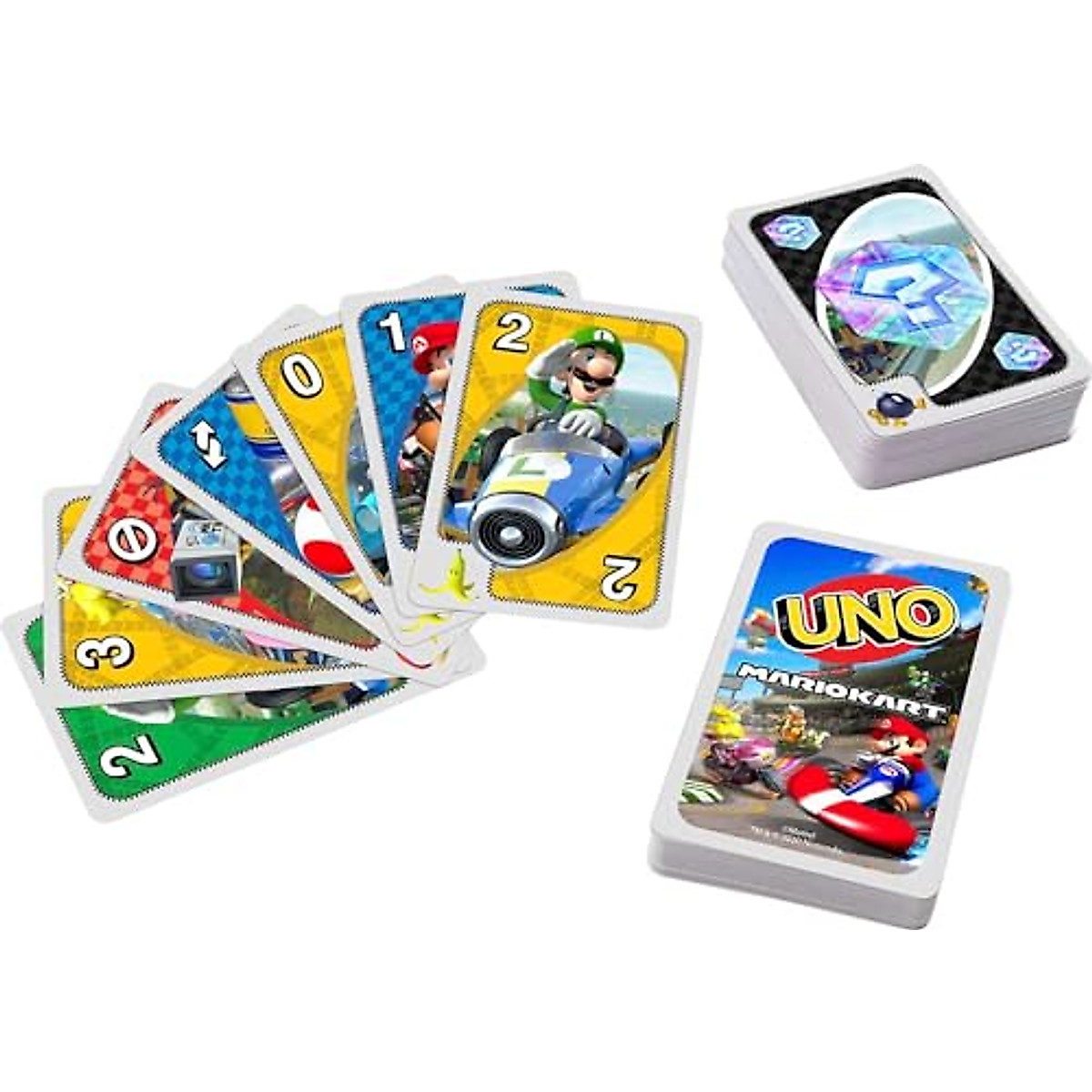 Mattel Games ​UNO Mario Kart Card Game for Kids, Adults, Family and Game Night with Special Rule for 2-10 Players