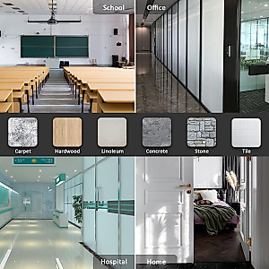 JQK Rubber Door Stopper Wedge, Black 2 Pack Soft TPR Premium Door Stops for Bottom of Heavy Duty Door on Tile, Concrete, Carpet, Wooden Floor, DSB61-BK-P2