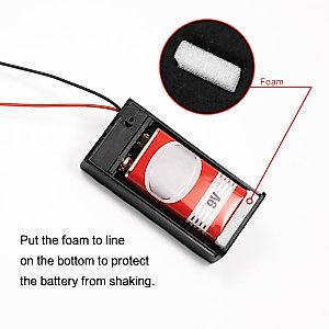 LAMPVPATH (Pack of 2) 9v Battery Holder, 9 Volt Battery Holder with Switch, 9v Battery Case with Switch