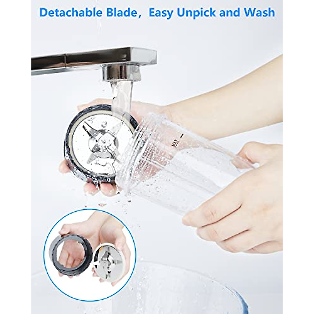 Amateys Personal Blender with Button,Professional Kitchen Blender for Smoothies and Shakes,17oz Portable Smoothie Blender ,Easy Cleaning&Operation,Height 12 Inch Suitable for Travel Carrying or Storage