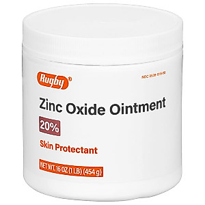 Rugby Zinc Oxide Ointment Skin Protectant - 20% - 16 Oz (1lb) (454 g) (4 Pack)