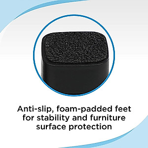 Halter Ergonomic Design Desk Monitor Stand with Adjustable Feet, Black, 1 Pack