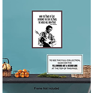 Jimi Hendrix Poster,- Inspirational Wall Art Print - Graffiti Street Art, Urban Home or Wall Decor - Gift for 60's Music, Woodstock Fans, Guitarists, Musicians - 8x10 Quote Photo Picture