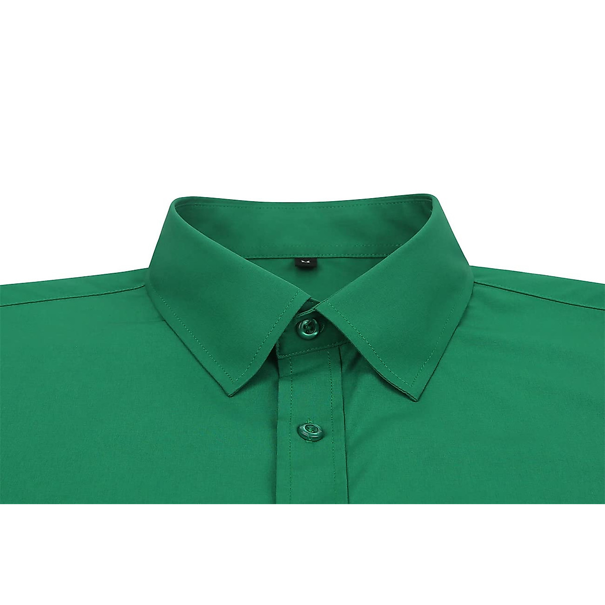 corfty Men Long Sleeve Dress Shirt - Regular Fit Stretch Free-Wrinkle Casual Button Down Shirt (Grass Green, XX-Large)