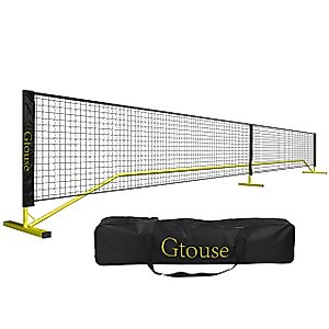 Portable Pickleball Net Outdoor, 22 FT Pickleball Net Regulation Size with Carrying Bag, Pickleball Nets System with Interlocking Metal Frame and Strong PE Net for Driveway