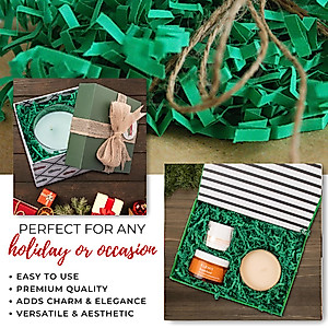 MagicWater Supply Crinkle Cut Paper Shred Filler (1 LB) for Gift Wrapping & Basket Filling - Green