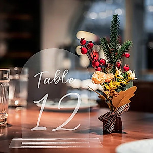 5x7inch Frosted Arch Table Numbers with Stands,Wedding Table Numbers Perfect for Centerpiece, Reception, Decoration, Party, Anniversary, Event (1-20)