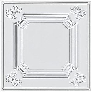 Art3d Drop Ceiling Tiles 24x24 in White (12-Pack, 48 Sq.ft), Wainscoting Panels Glue Up 2x2