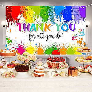 Avezano Art Thank You Backdrop Painting Thank You for All You Do Party Decoration Thanks to Staff Teachers Professors Doctors Photo Banner We Appreciate You Banner 70.8 x 43.3 Inch