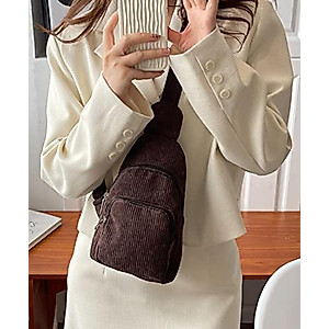 Crossbody Bags for Women Corduroy Sling Bag Shoulder Bag Sling Backpack Tote Handbag Fashion Hobo Bag 2023