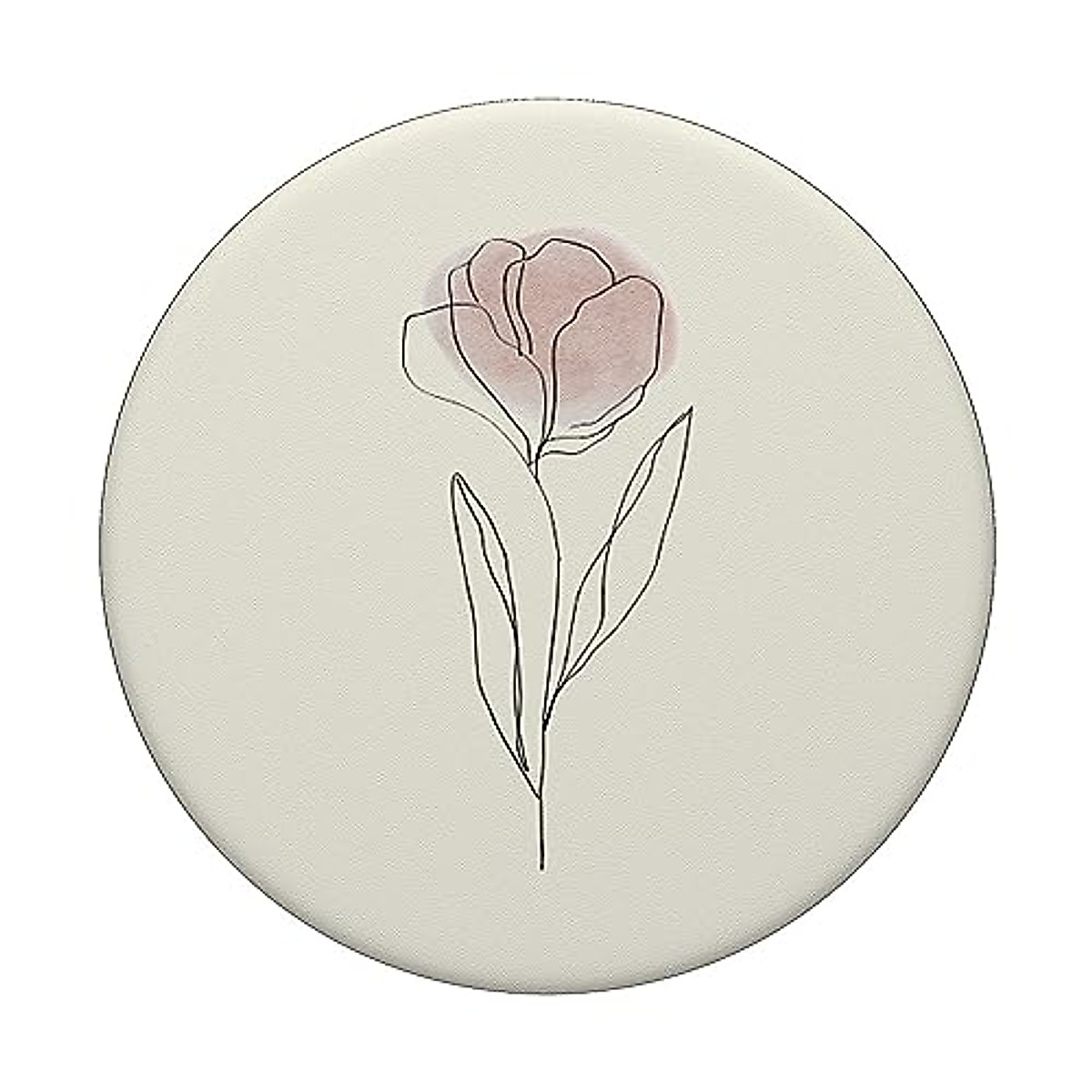 Minimalistic Boho Tulip Flower Line Art Pastel Beige PopSockets Standard PopGrip