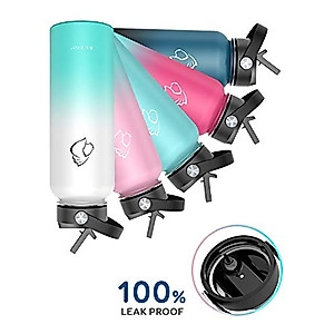 BUZIO Water Bottle with Straw Lid and Flex Cap, 40oz Modern Double Vacuum Stainless Steel Water Flask, Cold for 48 Hrs Hot for 24 Hrs Simple Thermo Canteen Mug, Indigo Black