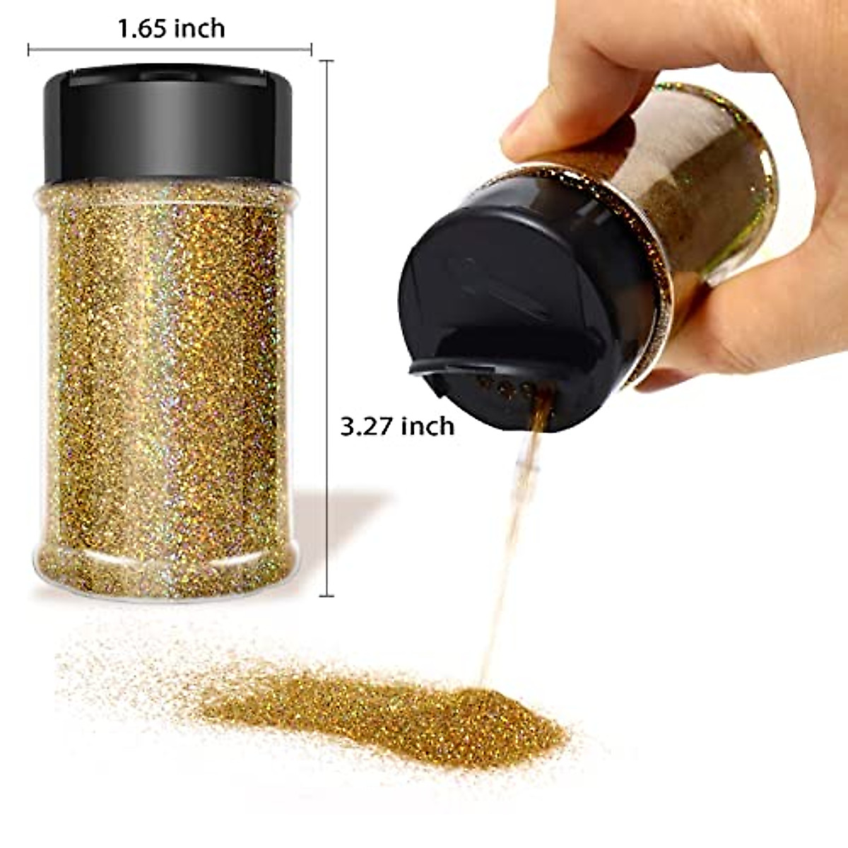 Allstarry Holographic Ultra Fine Glitter 4 Colors Metallic Autumn Gold Orange Coppery Glitter Powder 80ml per Jar for Resin, Tumblers, Slime, Painting Arts, Nail Art DIY Decoration