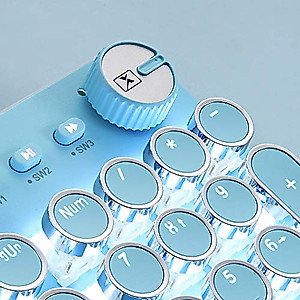Wired Mechanical Gaming Keyboard and Mouse with Keyboard Wrist Rest,Retro Steampunk Typewriter Backlit Keyboard Blue Switch,Memory Foam Wrist Rest Pain Relief Gaming Mouse for Gamer,Typist(Blue)