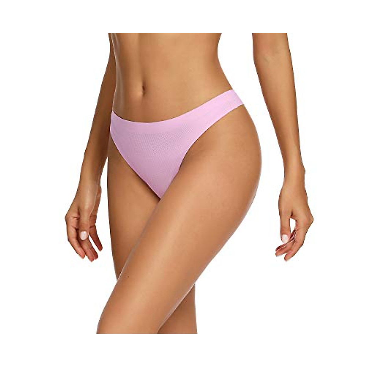 voenxe Seamless Thongs for Women No Show Thong Underwear Women 5-10 Pack (F-5 Pack Bright Color, Medium)