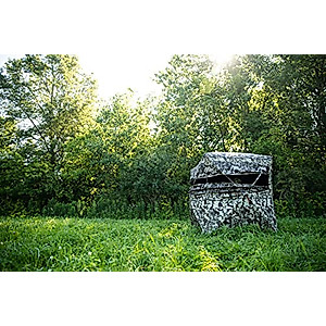 Muddy Outdoors Infinity Camo Shadow Mesh Windows Black Backed Water Resistant Heavy-Duty 600 Denier Fabric Ground Blind, 2-Person