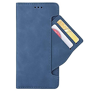 HualuBro HTC U20 5G Case, Magnetic Full Body Protection Shockproof Flip Leather Wallet Case Cover with Card Slot Holder for HTC U20 5G Phone Case (Blue)