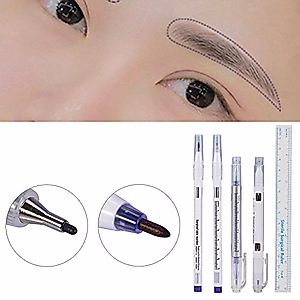 Surgical Tattoo Marker Sterile Disposable Marker With Ruler Piercing Tattoo Surgical Pen(Double pen in silver)