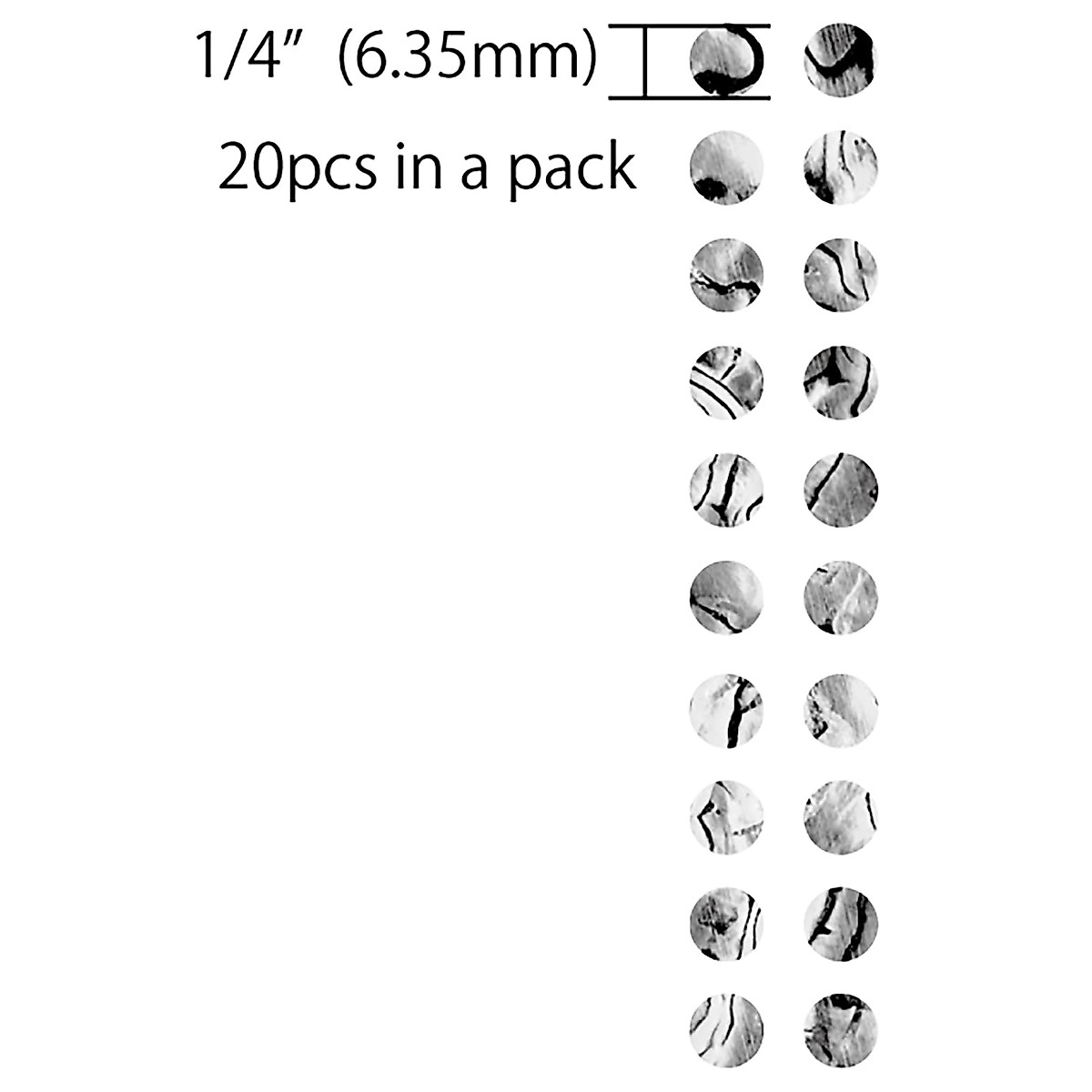 Inlaystickers 1/4"(6.35mm) Dot Fret Markers - Aged White Pearl