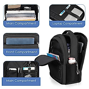 Z-MGKISS Travel Laptop Backpack, Extra Large Backpack 17.3 Inch, Anti Theft 17 Inch TSA Business Computer Backpack with USB Port, Durable Water Resistant School Backpack Gifts for Men Women, Black