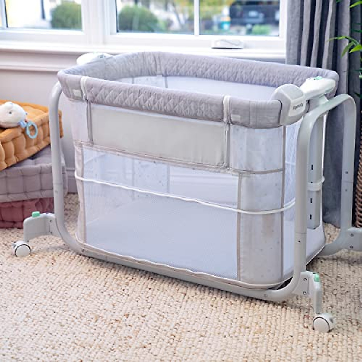 Ingenuity Dream Hero 3-in-1 Co-Sleeping Bassinet and Crib - Constellation (Grey), Unisex, Newborn to 12 Months