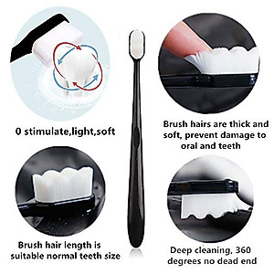 Extra Soft Toothbrush, Ultra Soft-bristled Adult Toothbrush Micro nano 12000 Floss Bristle Good Cleaning Effect for Sensitive Teeth Oral Gum Recession(2 pcs)