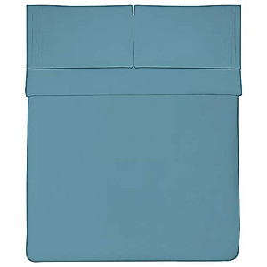 King Size Sheets - Breathable Luxury Bed Sheets with Full Elastic & Secure Corner Straps Built In - 1800 Supreme Collection Extra Soft Deep Pocket Bedding Set, Sheet Set, King, Misty Blue