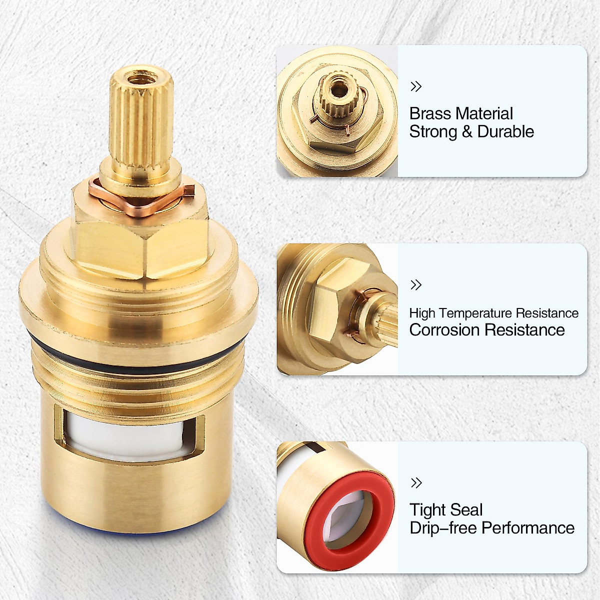 Ceramic Valve for Kohler 1000187, 3/4" Ceramic Cartridge Counterclockwise Close, Faucet Cartridges Replacement Assembly, Fits for Kohler Bath Faucet