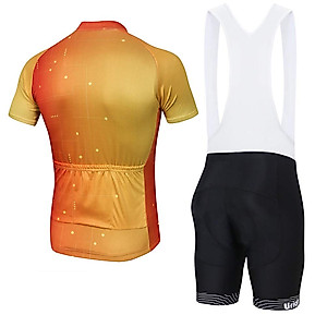 Uriah Men's Cycling Jersey Short Sleeve White Bib Shorts Sets Electric Yellow Size 5XL(CN)
