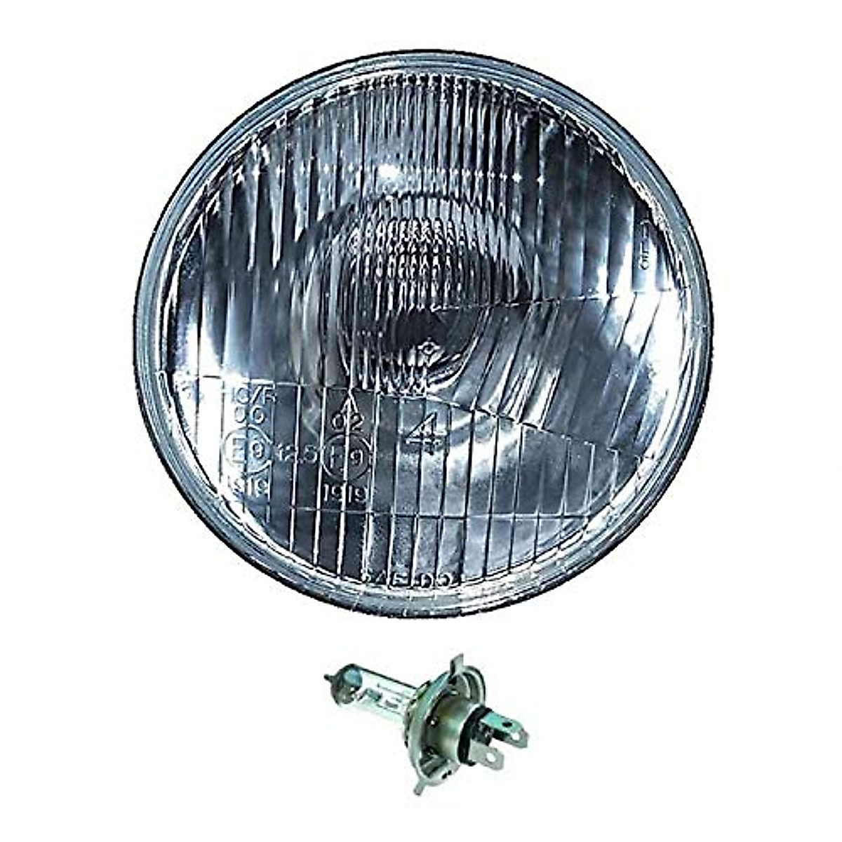Octane Lighting 5-3/4" Motorcycle 6V Semi Sealed Headlight Headlamp Halogen H4 Light Bulb 6 Volt