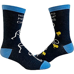 Crazy Dog T-Shirts Men's How To Pick Up Chicks Socks Funny Sarcastic Dating Easter Footwear