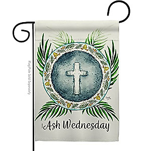 Breeze Decor Holy Ash Wednesday Garden Flag Religious Faith Hope Grace Peace Dove Christian Religion Easter House Decoration Banner Small Yard Gift Double-Sided, Made in USA